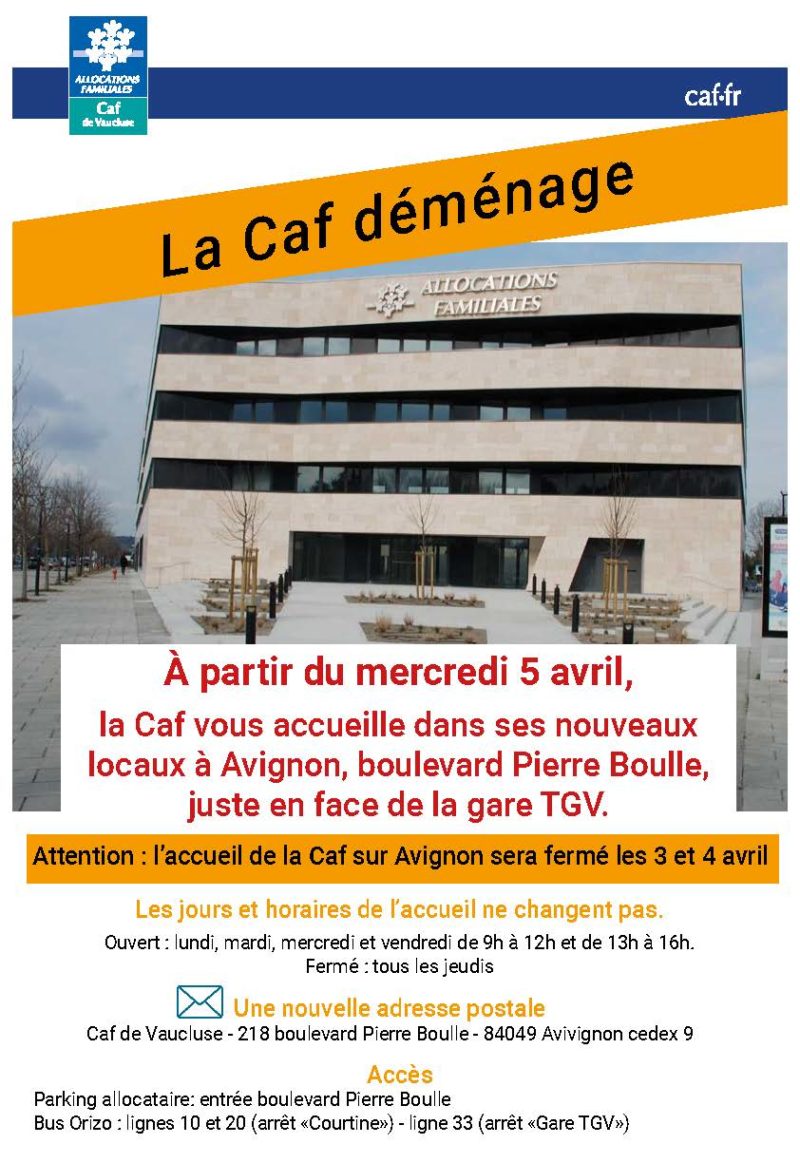 CAF nouvelle adresse – Roussillon en Provence